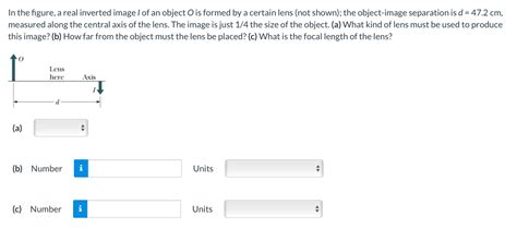 Solved In The Figure A Real Inverted Image I Of An Object O Chegg