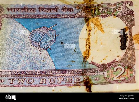 Old Two Rupee Notes Combined On The Table India Money On The Rotating