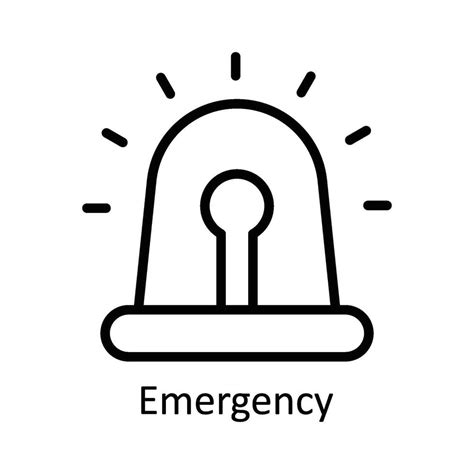 Emergency Vector Outline Icon Design Illustration Cyber Security
