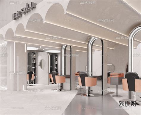 侘寂风美发店 理发店3d模型下载id130368313dmax免费模型 欧模网