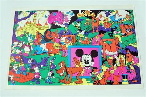 Vintage Wally Wood Disneyland Memorial Orgy Black Light Poster
