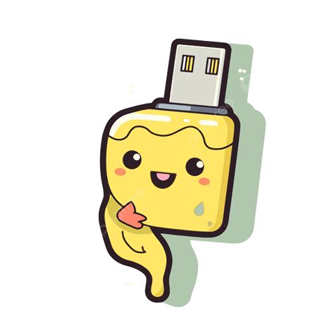 Makhluk Kartun Lucu Di Clipart Memory Stick Vektor Usb Stiker Kartun