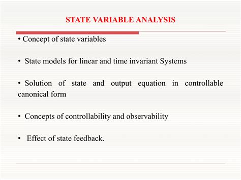 state variable analysis observability and controllability ppt science