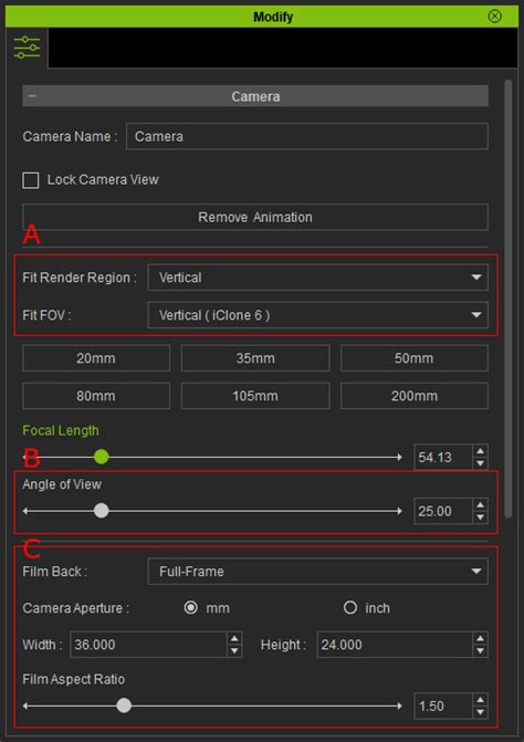 User Interface Introduction For Realistic Camera Settings