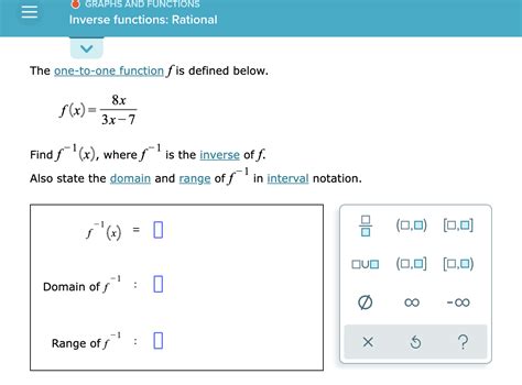 Solved GRAPHS AND FUNCTIONS Inverse Functions Rational Chegg