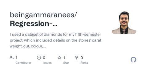 github beingammaranees regression classification analysis on diamond