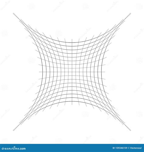 Compressed Squeeze Squish Distortion On Grid Mesh Concave 4 Point Star Like Shape Made Of