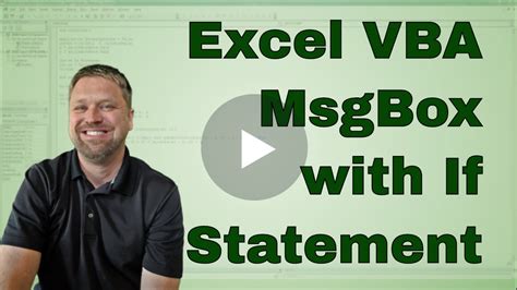 11 Everydayvba Message Box Msgbox With If Statement Youtube