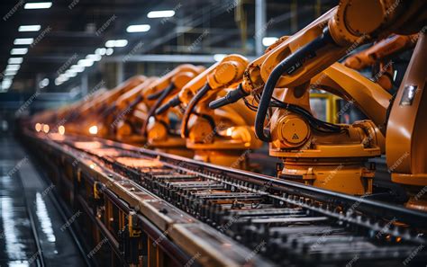 Premium Ai Image Heavy Automation Robot Arm Machine In Smart Factory Futuristic Industry