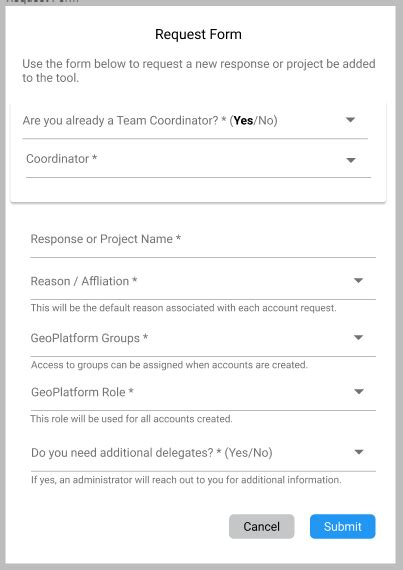 UI Updates Issue USEPA GeoPlatform Request Tool GitHub