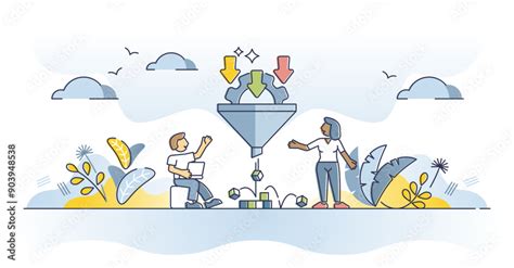 Data Filter Funnel For Information Sorting And Optimization Outline