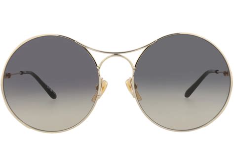 Chloe Round Frame Metal Sunglasses Gold Gold Grey Ch0166s 30014096 001