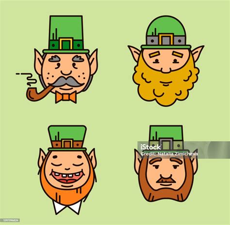 세인트 패트릭의 날 마스코트 기프트 카드 레프레천과 유명 인사를위한 디자인 휴일 포스터 인사말 배너 아이콘 녹색 배경 3월에 대한 스톡 벡터 아트 및 기타 이미지 Istock