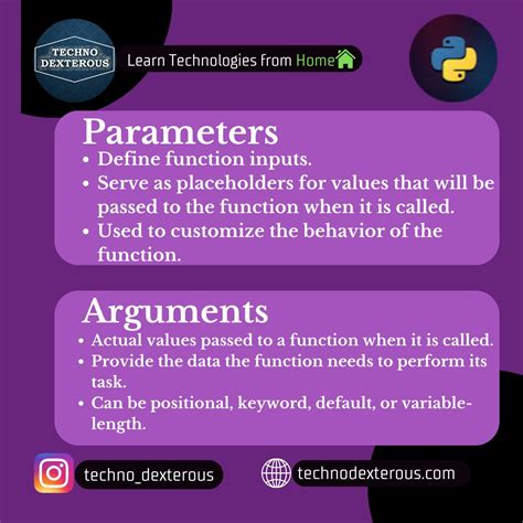 Technodexterous On Linkedin Lets Learn About Parameters And Arguments