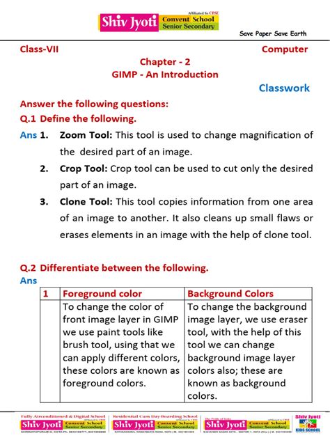 Class 7 Computer Term 1 Ch 2 Gimp An Introduction Cw Pdf Image