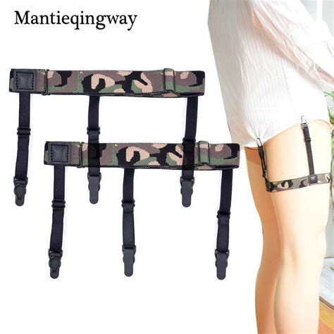 Camouflage Print Shirt Stays Garter For Mens Suspenders Braces Business