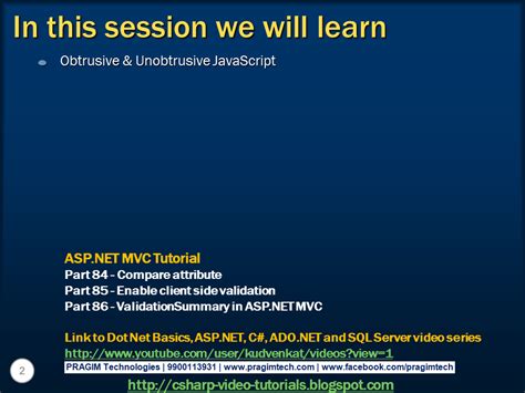 Sql Server Net And C Video Tutorial Part 87 What Is Unobtrusive
