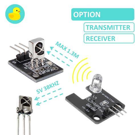 hx1838 infrared ir receiver sensor and led transmitter module shopee