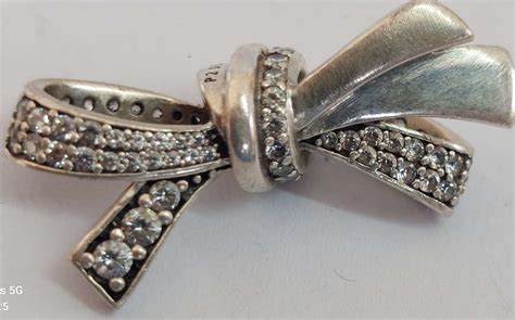 Pandora Charms Gorgeous Large Pandora Sterling Silver Bow Charm 73g