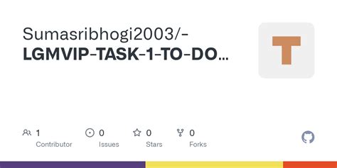 github sumasribhogi2003 lgmvip task 1 to do list