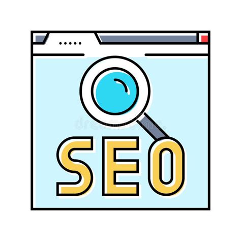 Seo Search Engine Optimization Color Icon Vector Illustration Stock Illustration Illustration