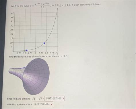 solved let c be the curve y 5 6e28x e−28x for 0 6≤x≤1 4 a