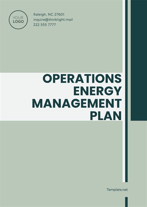 Free Operations Energy Management Plan Template To Edit Online
