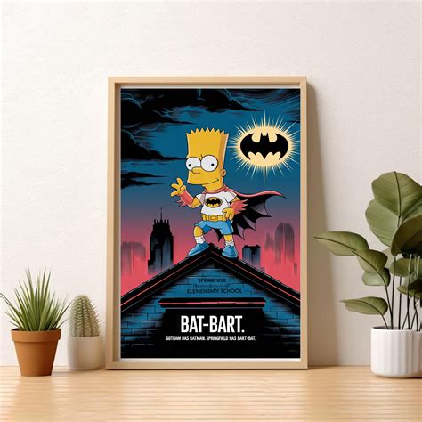 Poster Bat Bart Poster Bart Simpson As Batman Dc Inspired Design Dark Cinematic Simpsons Art