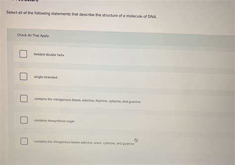 Solved Select all of the following statements that describe | Chegg.com