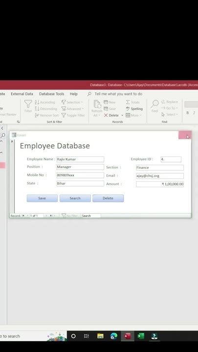 ms access form work youtube