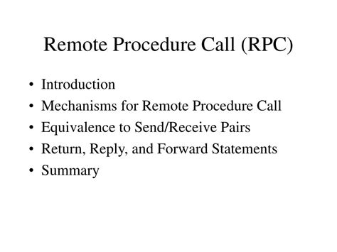 Ppt Remote Procedure Call In Sr Programming Language Powerpoint