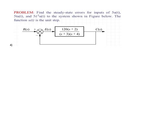 Problem Find The Steady State Errors For Studyx