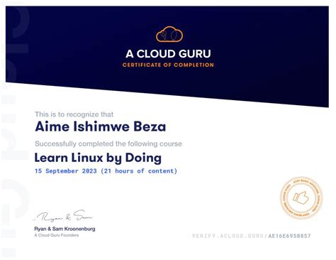 Aime Ishimwe Beza On Linkedin Certificate Of Completion A Cloud Guru