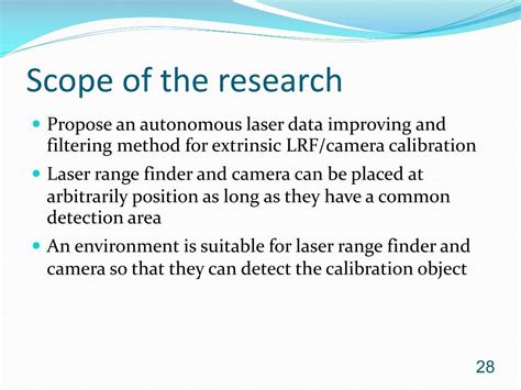 Ppt Improving And Filtering Laser Data For Extrinsic Laser Range