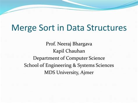 Merge Sort Data Structures Ppt Computing Technology And Computing