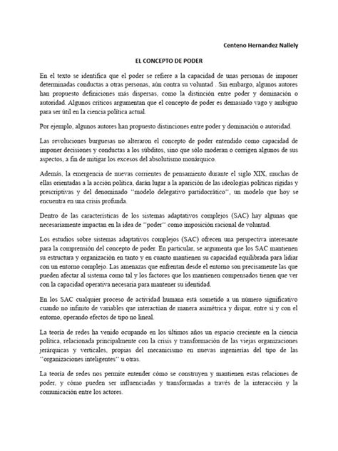 El Concepto De Poder Nallely Pdf Comportamiento Pensamiento