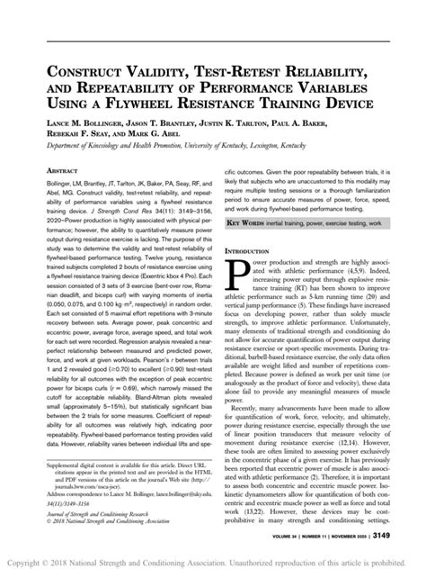 Construct Validity Test Retest Reliability And 17 Pdf Strength Training Force
