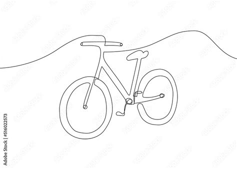 Sports Mountain Bike One Line Art Continuous Line Drawing Of Sport Transportation Mountain