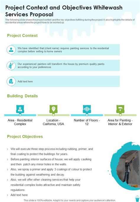 Project Context And Objectives Whitewash Services Proposal One Pager Sample