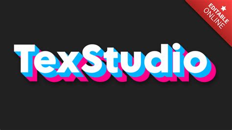 Texstudio Blue Pink 3d Text Effect Generator Texstudio Blue Pink 3d Text Effect Generator