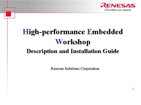 Highperformance Embedded Workshop Description And Installation Guide
