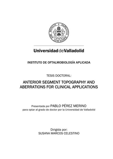 Anterior Segment Topography And Aberrations For Clinical Applications Docslib