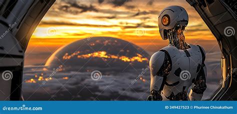 Advanced Humanoid Robot Conducts Chemical Research In A Modern Laboratory Royalty Free Stock