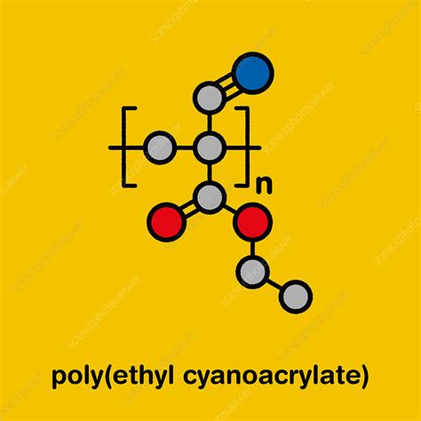 Polyethyl Cyanoacrylate Polymer Chemical Structure Stock Image F027
