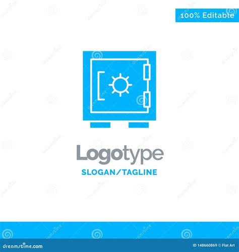 Lock Locker Security Secure Blue Solid Logo Template Place For