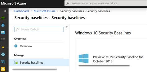 Manage Intune Security Baseline