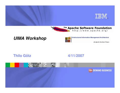 Pdf Uima Workshop Apache Uima