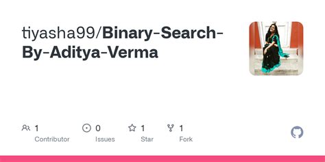 Github Tiyasha99binary Search By Aditya Verma