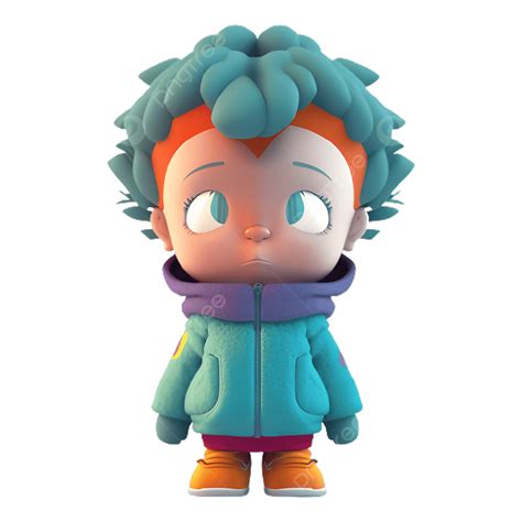 Ilustración 3d Del Avatar De Personaje De Pelo Azul Png Roles Avatar
