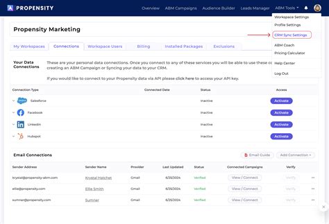 How To Setup Crm Sync Settings Propensity